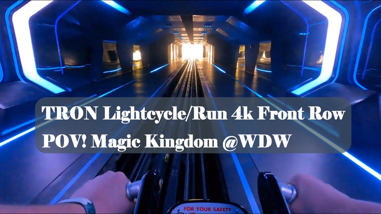 TRON Lightcycle Run WDW Magic Kingdom Front Row POV in 4k 30fps ...
