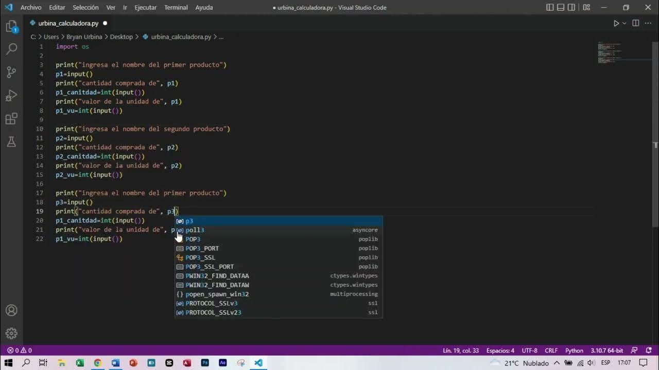Como hacer una factura con IVA incluido en Python - YouTube