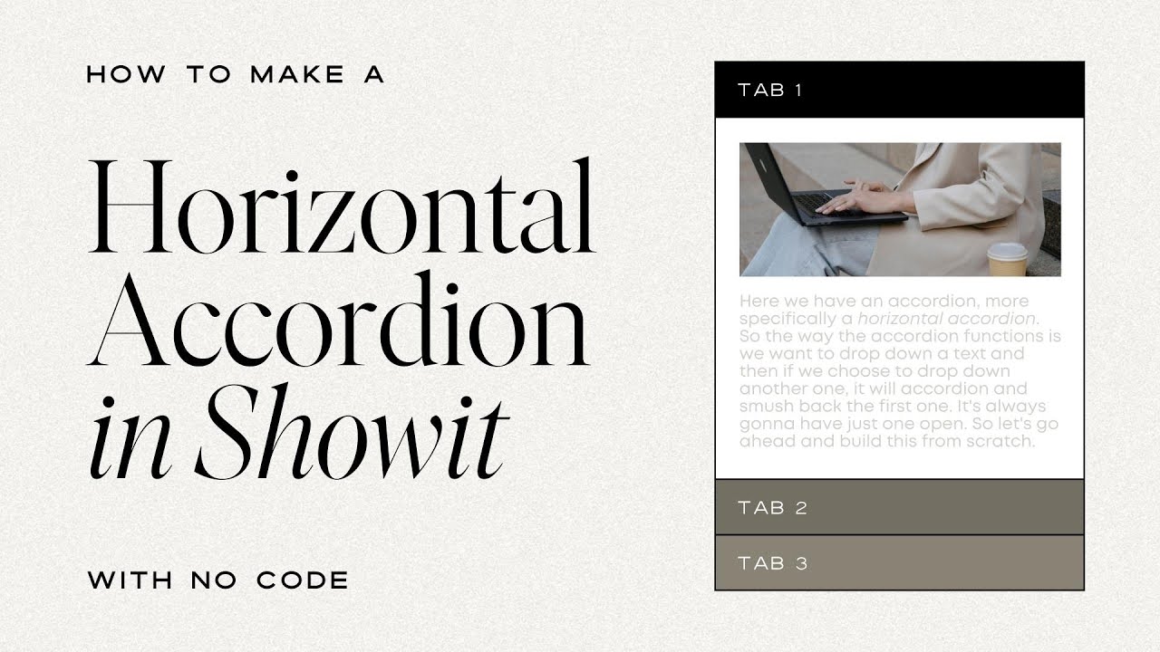 How to Create a Horizontal Accordion in Showit - YouTube