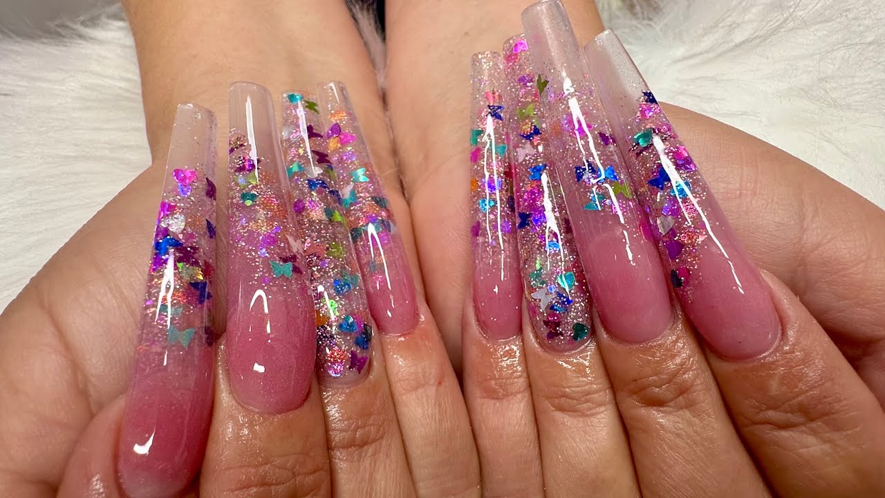 Watch me work | Chunky custom glitter | 4XL NAILS | Uñas 4XL largas ...