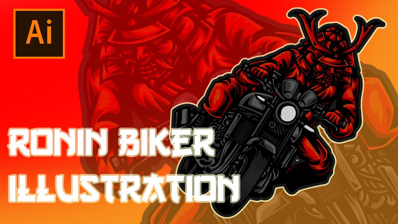 Ronin Samurai Biker Illustration Adobe Illustrator Speed Art - YouTube