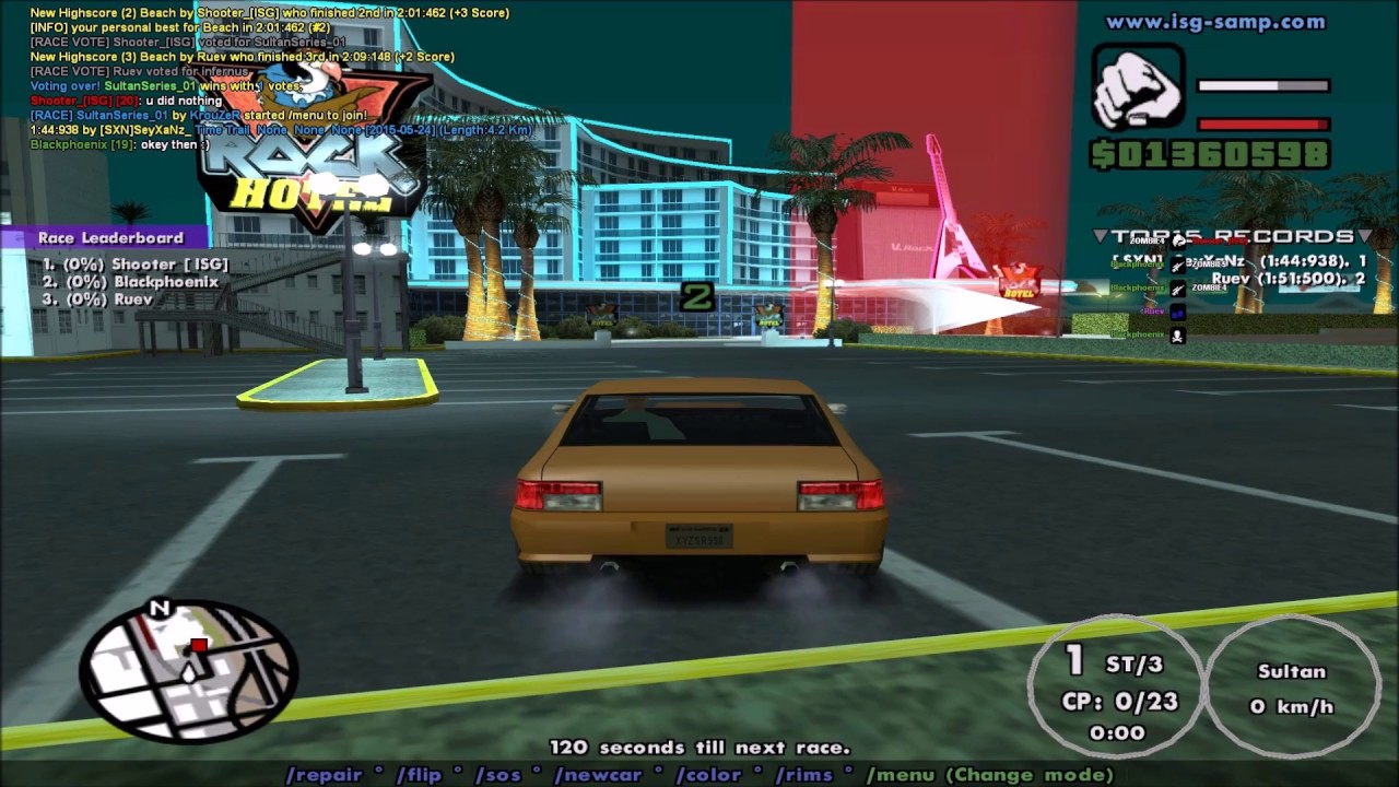 GTA SAMP racing server - YouTube
