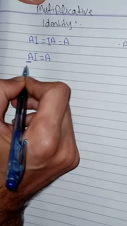 Multiplicative identity of a matrix | matrices chapter class 9 - YouTube