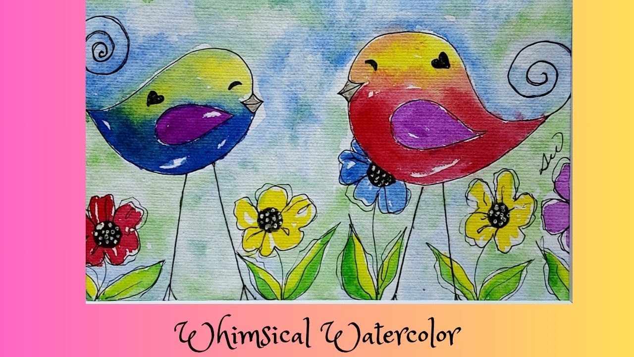 Whimsical Watercolor on Handmade Deckled Paper. - YouTube