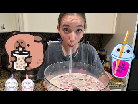 Milana tried to cook Strawberry 🍓 SAGO 🧋!!!