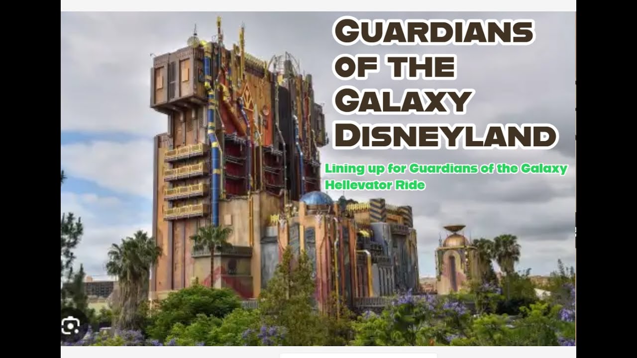 Lining up for Guardians of the Galaxy Hellevator Ride - YouTube