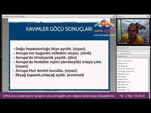 Kpss Lisans Önlisans Ortaöğretim Tarih Konu anlatımı Ramazan YETGİN  Zorlu Eğitim