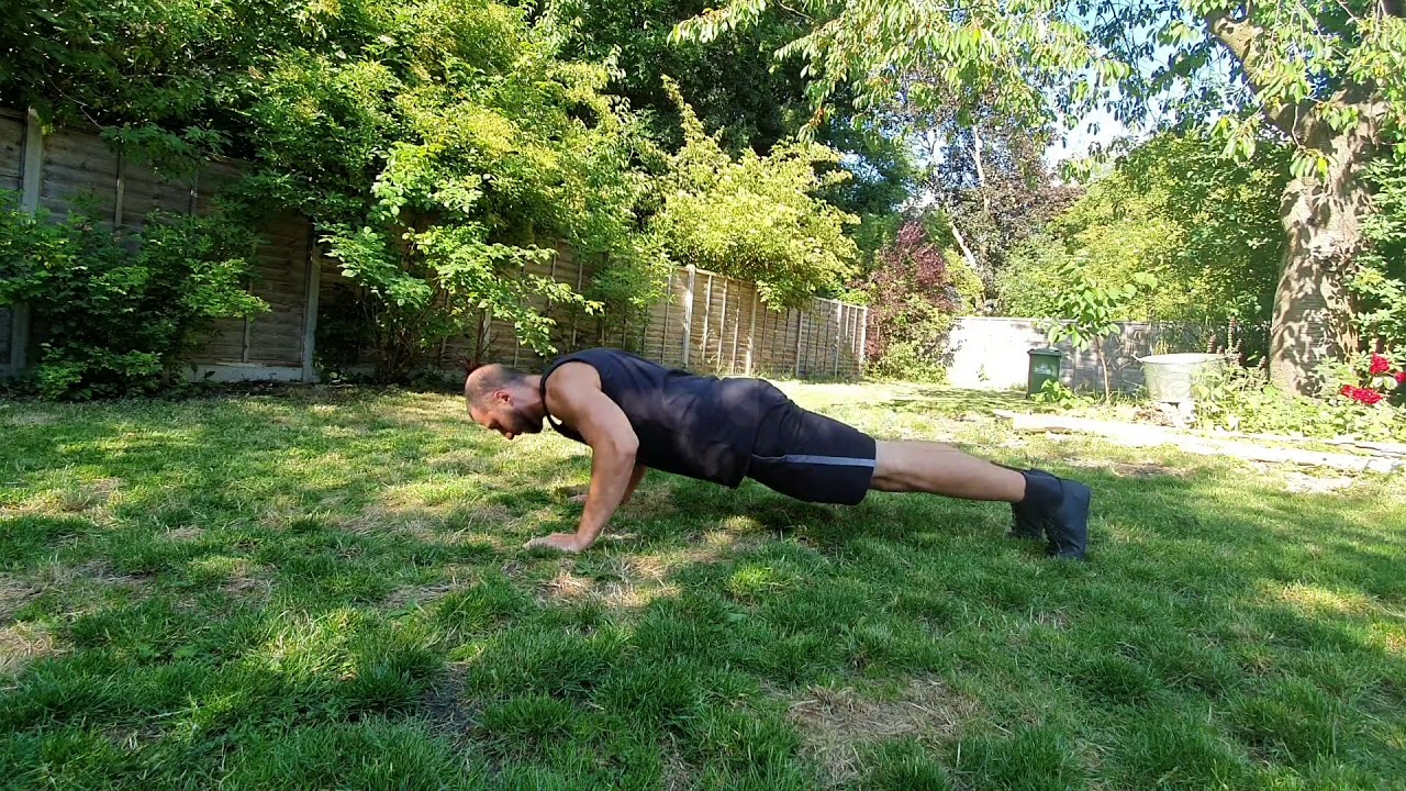 Push up with shoulder touch - YouTube