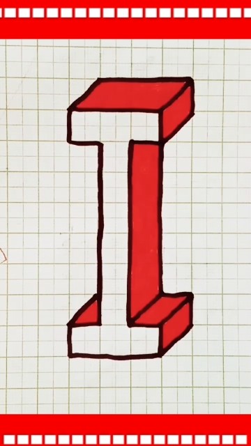 Simple 3d letter I step by step for beginners 👍 #art #easy #drawing # ...
