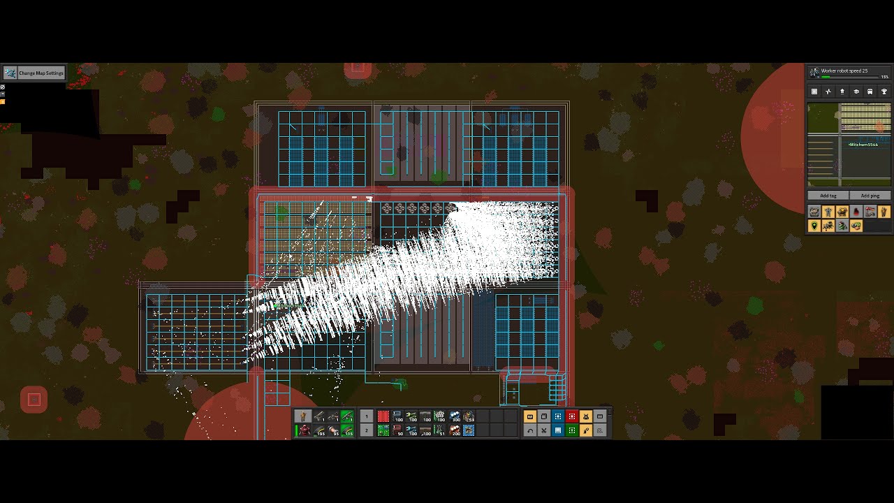 Factorio Bot explosion 237,011 logistic bots - YouTube