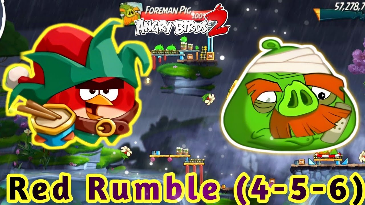 Red Rumble - Daily Challenge Rooms (4-5-6) - Monday ☃️🎅- Angry Birds 2 ...