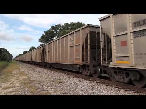 CSX trains Q613 & T082 at Coleman, FL 8/04/12 - YouTube