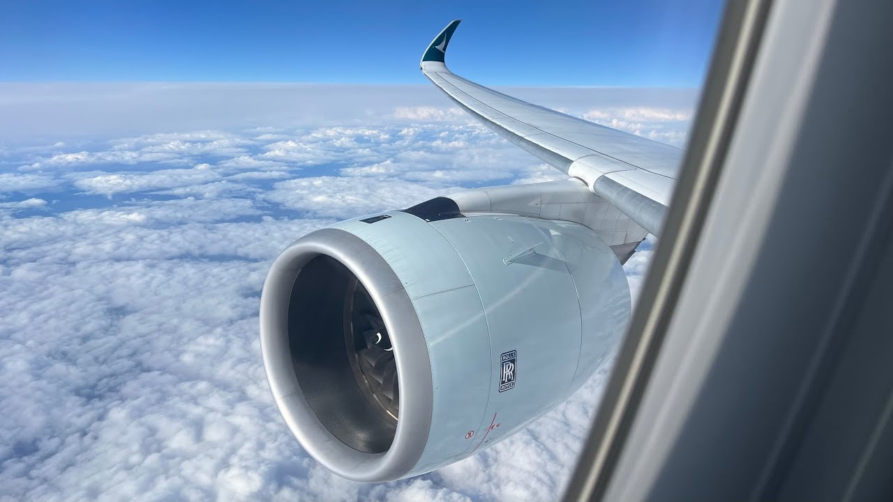 [EPIC A350 ROAR!] Cathay Pacific A350-900 Engine Startup & Takeoff from ...