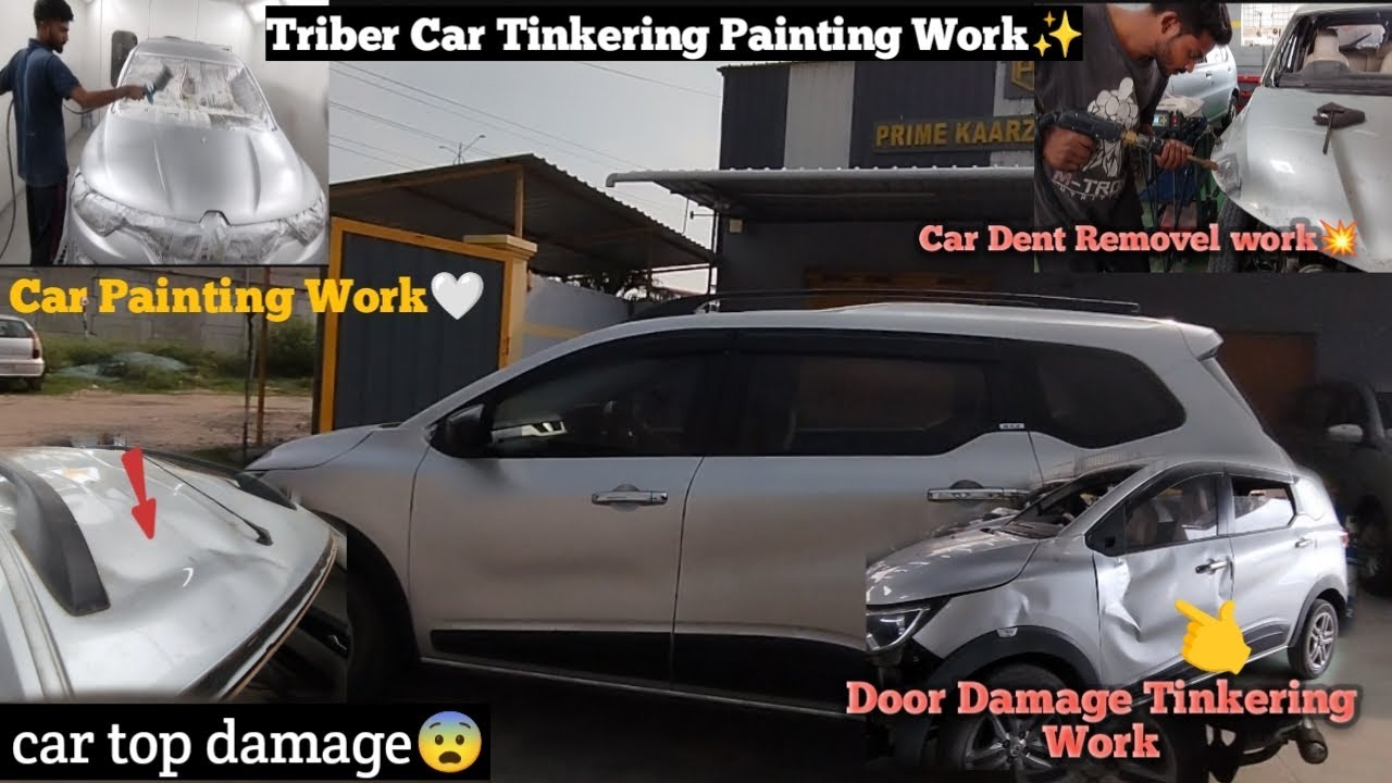 Triber Car Tinkering Painting Work |Car Dent Removel Work💥|Car top ...