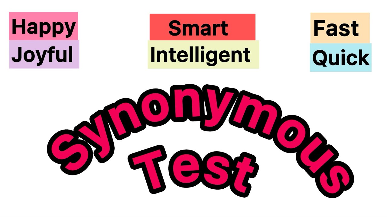 Synonyms Test For Beginners - YouTube
