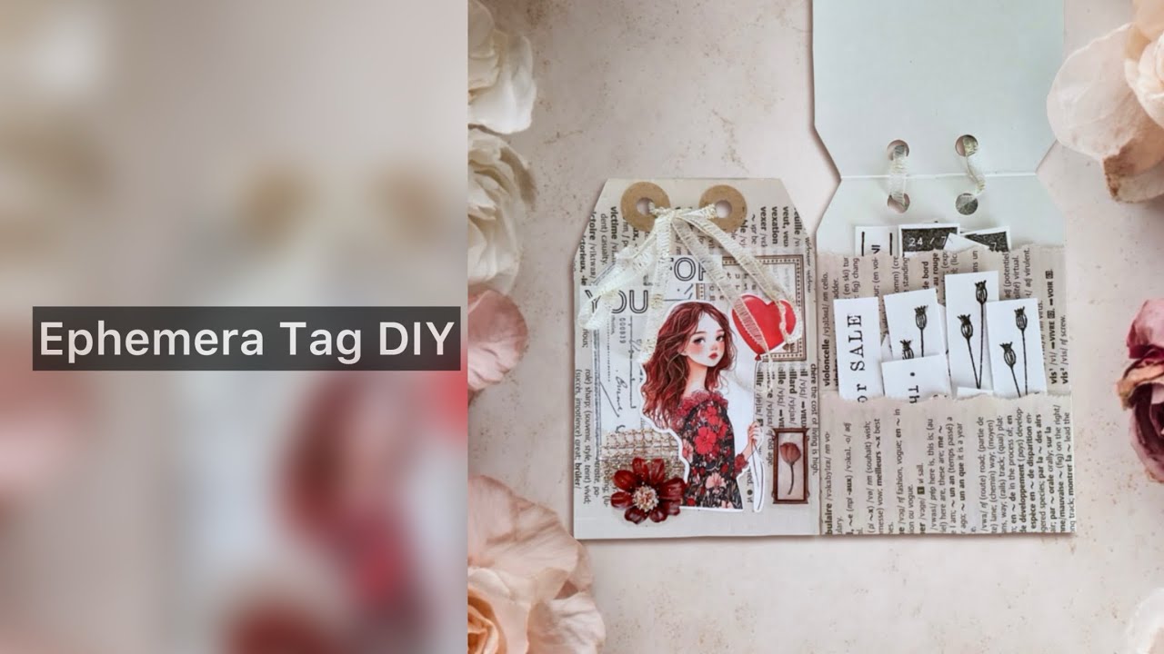 DIY Loaded Tag Folder | Tag-Shaped Ephemera with Pockets - YouTube