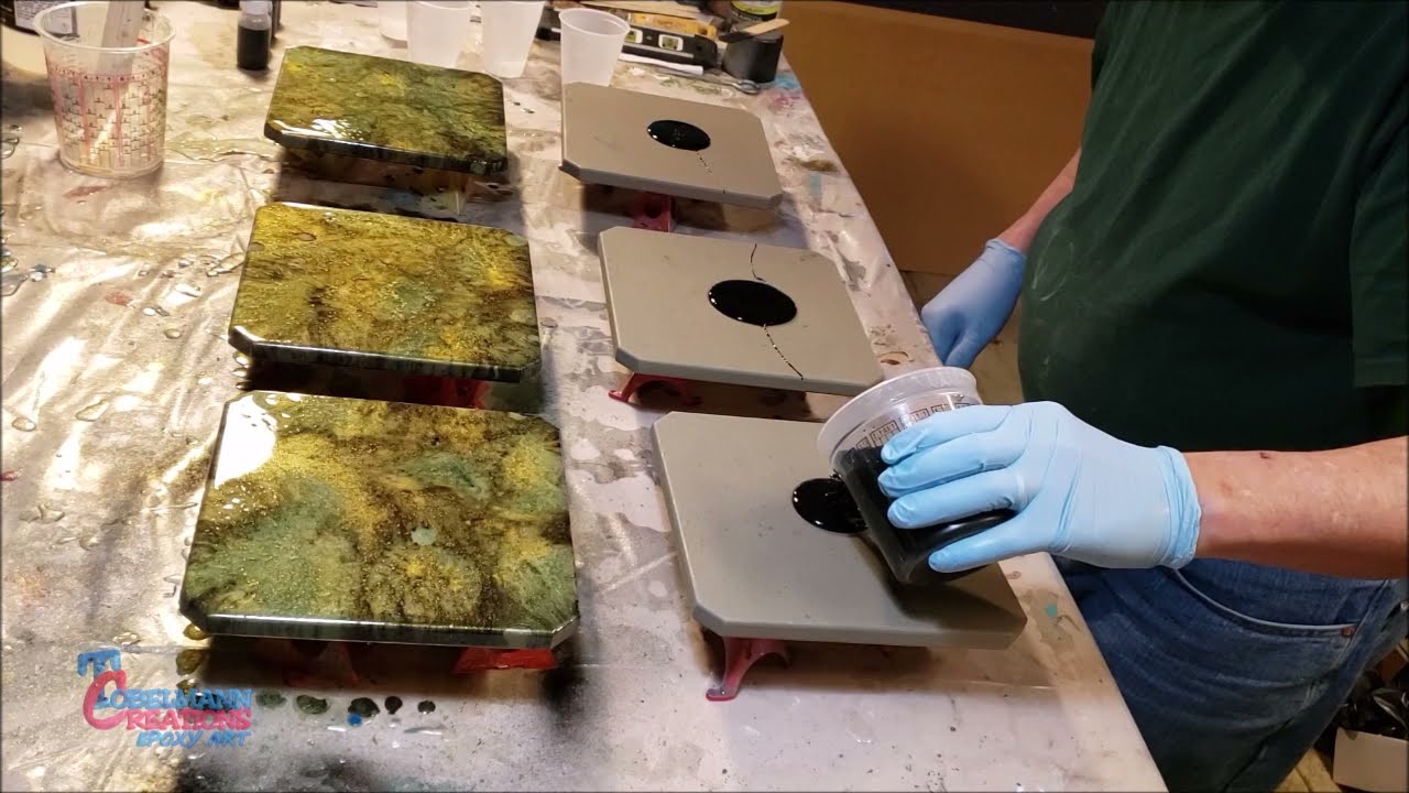 2 Styles of Epoxy Art Trivets or Hot Plates Long Version - YouTube