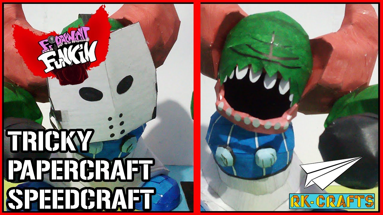 Friday Night Funkin' Tricky Mod | Tricky Papercraft Speedcraft - YouTube