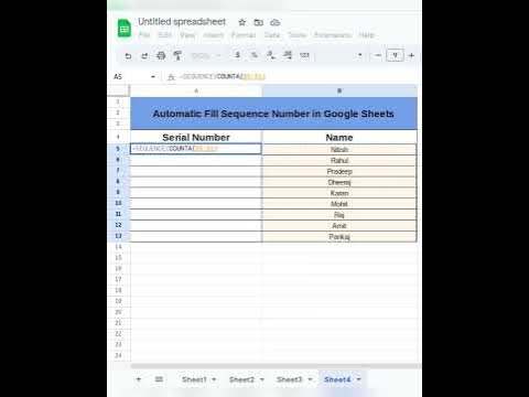 How to insert a serial number in Google sheets - YouTube