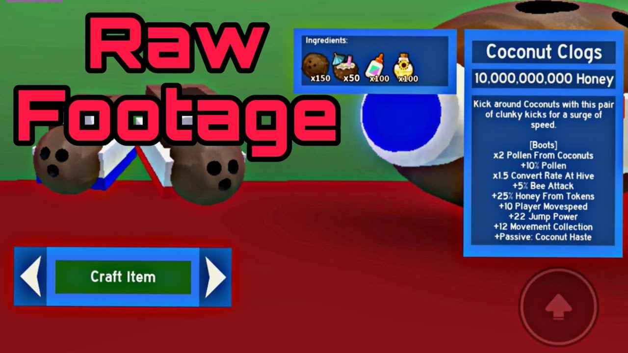 Buying Coconut Clogs in Bee Swarm Simulator | Raw Footage - YouTube