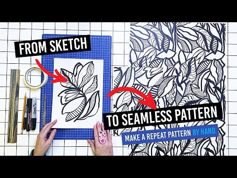 Learn how to create a stunning hand drawn repeat pattern - YouTube