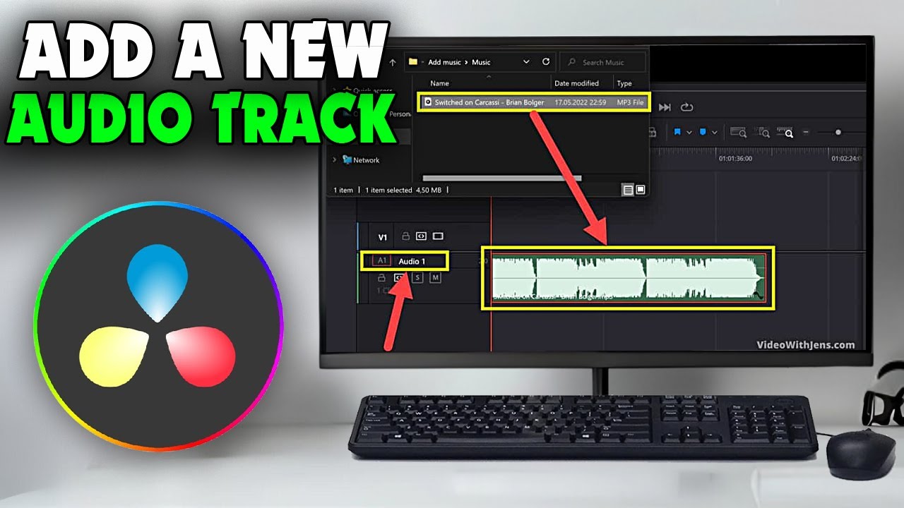 How to Add a New Audio Track in DaVinci Resolve (2026) - YouTube