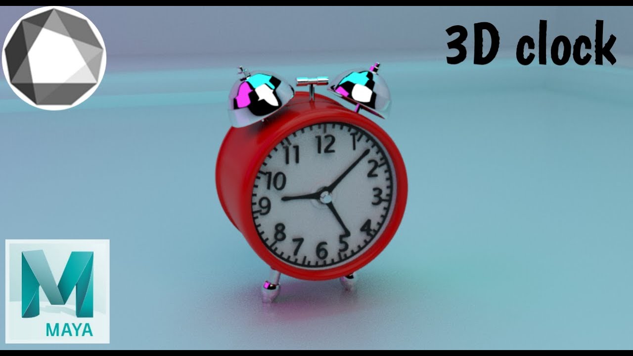 Modeling a 3D clock in Autodesk Maya - YouTube