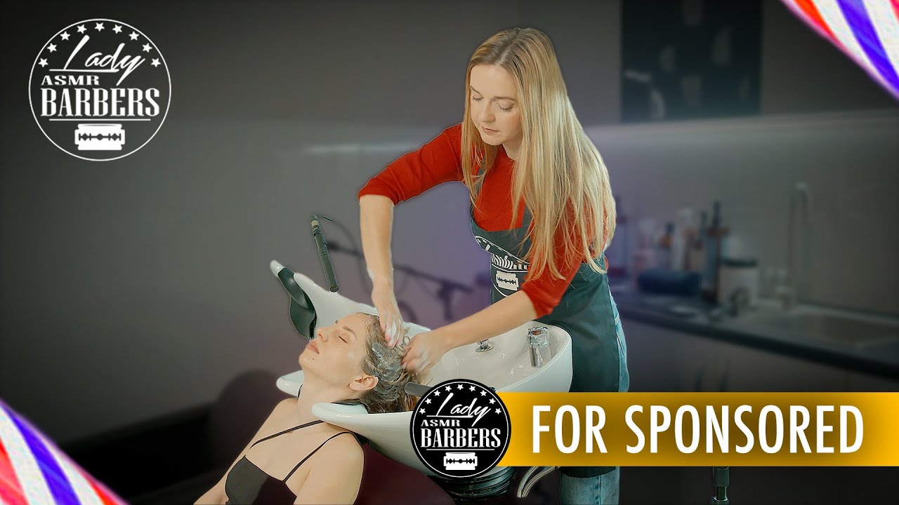 (Ad-free extended for sponsors) ASMR Head Washing by Barber Lady Marta ...