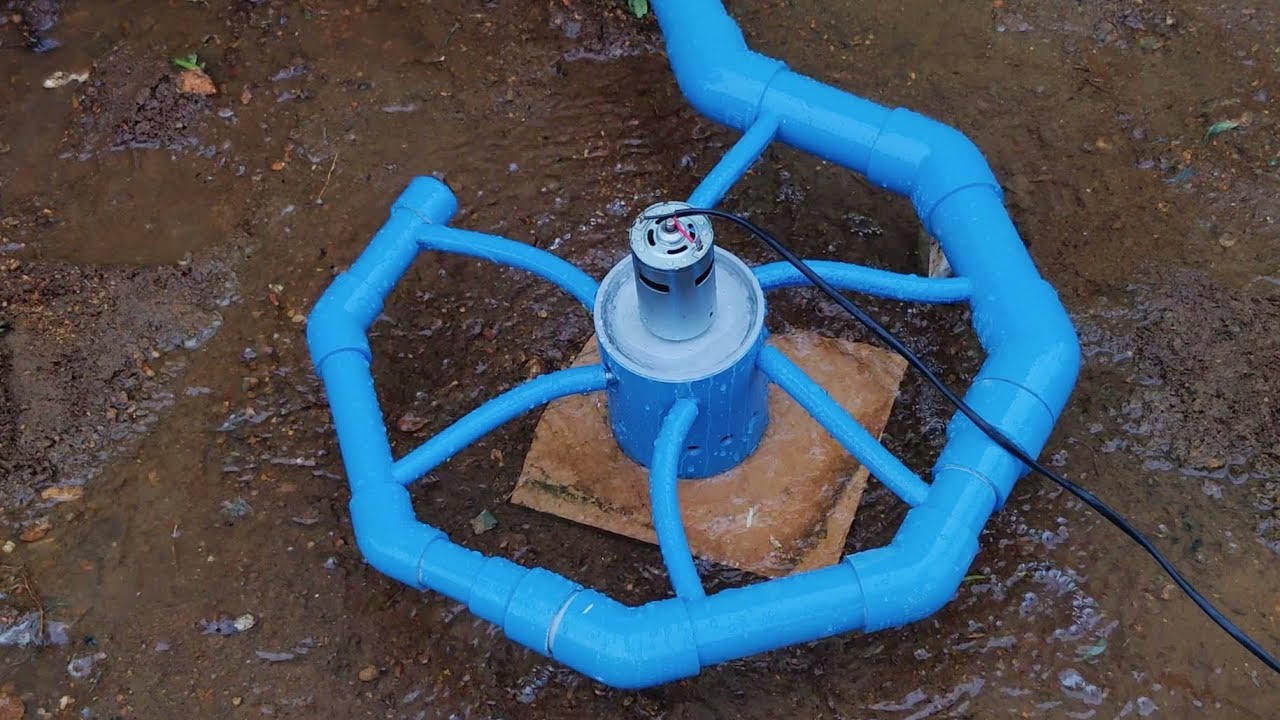 Construct a mini hydropower with a turbine that has 6 different inlet ...