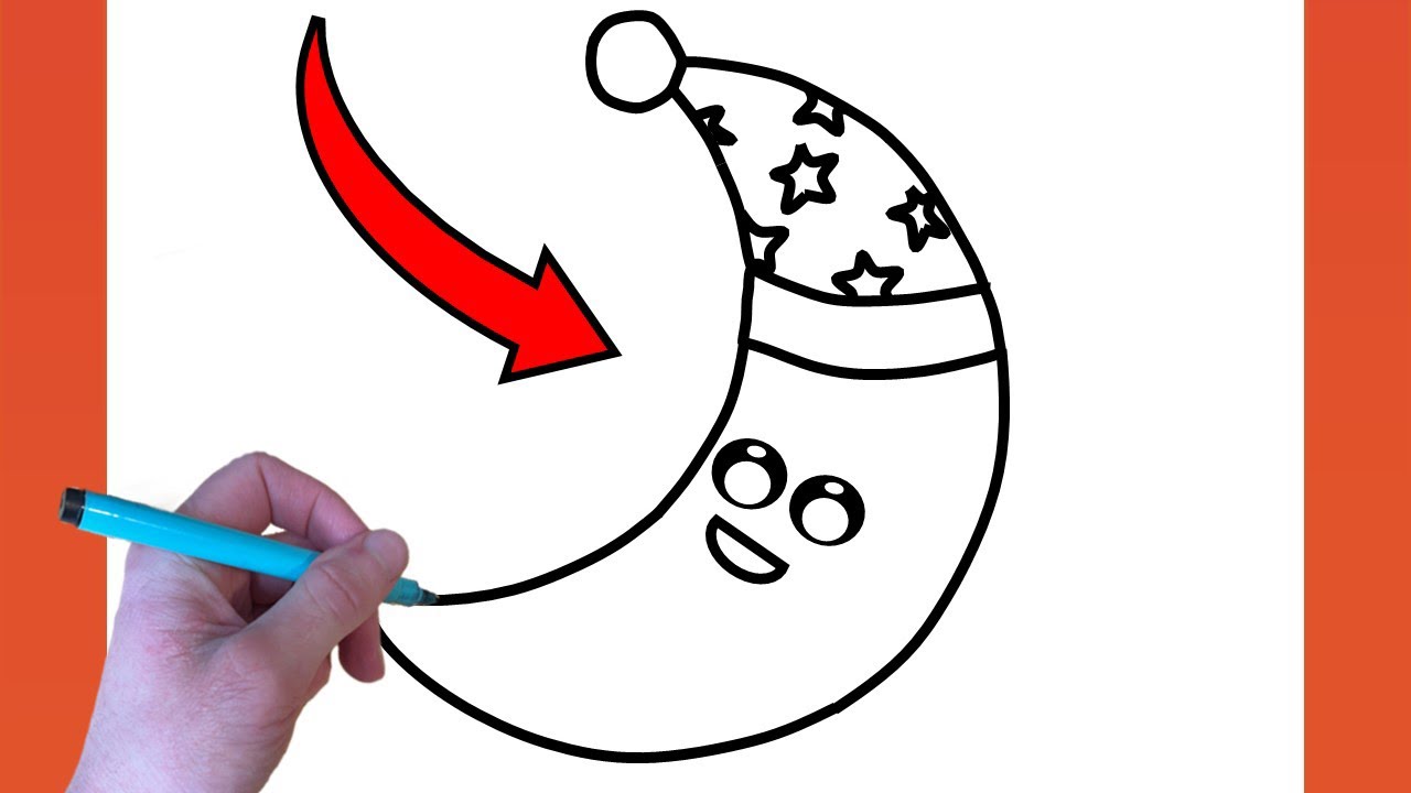 HOW TO DRAW A CUTE MOON WITH HAT | STEP BY STEP GUIDE 2023 - YouTube