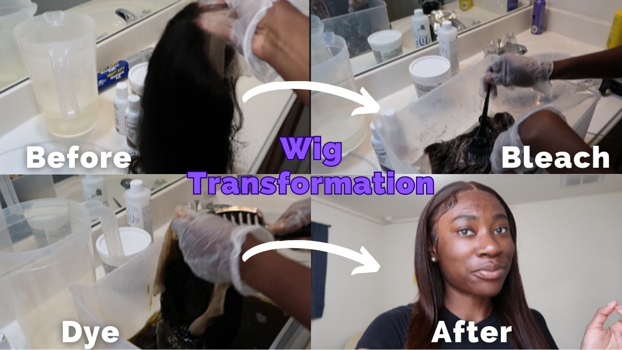 How To Bleach Bath and Watercolor Dye A Wig Like A Pro - YouTube