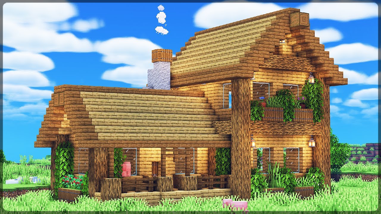 Minecraft: How to Build a Oak Starter Wooden House - YouTube