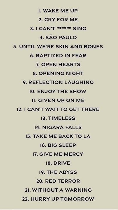 HURRY UP TOMORROW Tracklist #theweeknd #tracklist #music #hurryuptomorrow - YouTube