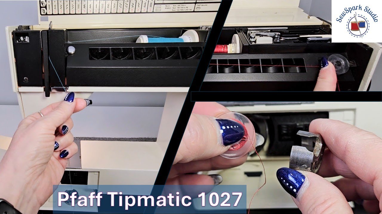 Pfaff Tipmatic 1027 - Bobbin Winding & Threading - YouTube