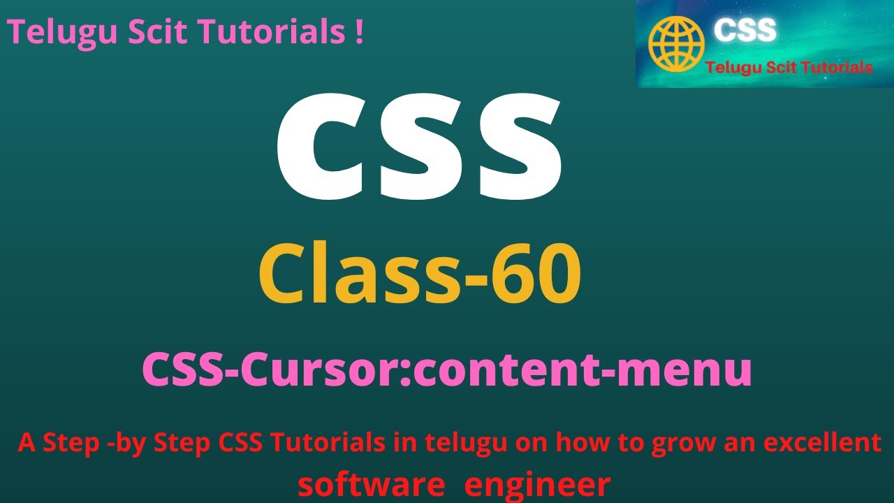 CSS||Class-60||Cursor-content-menu||CSS Tutorial for Beginners - in ...