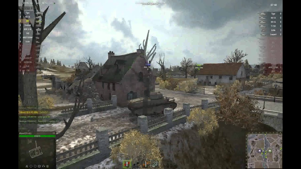 Trefa z 350m na jedoucí tank - YouTube