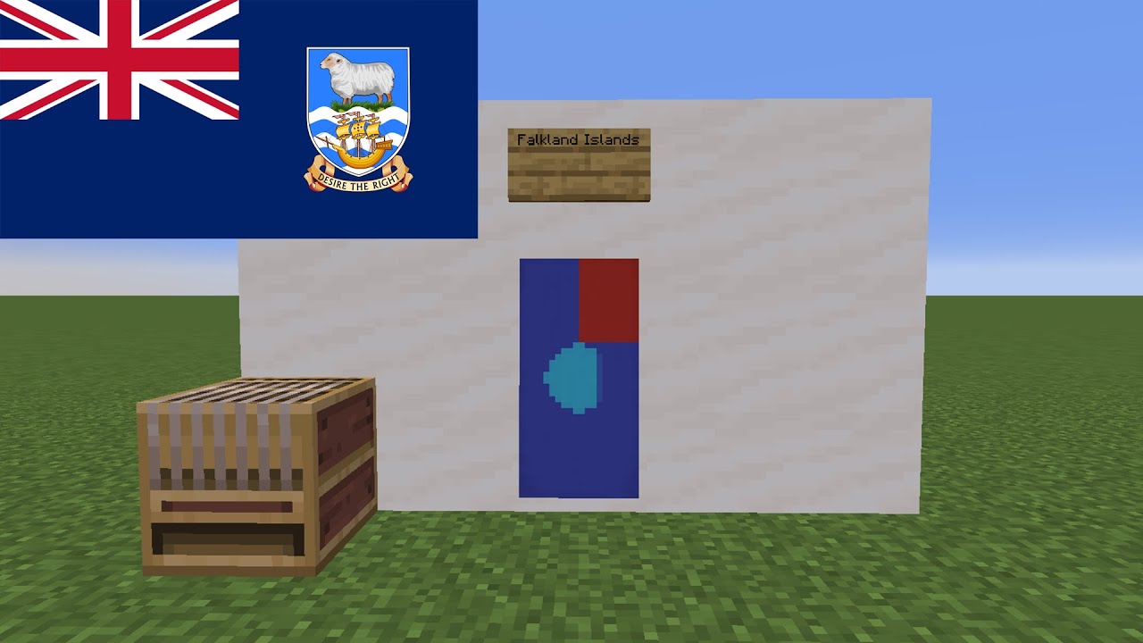 How to Make Falkland Islands' Flag in Minecraft - YouTube