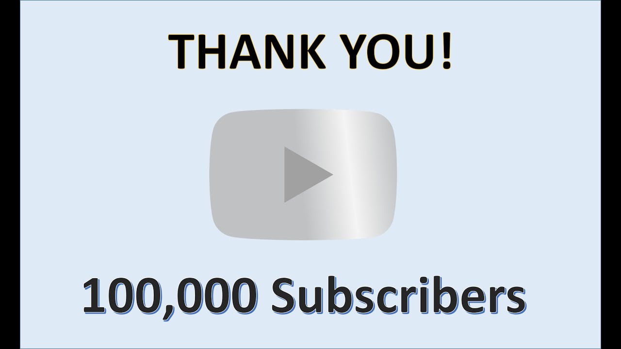 THANK YOU! 100,000 Subscribers - YouTube