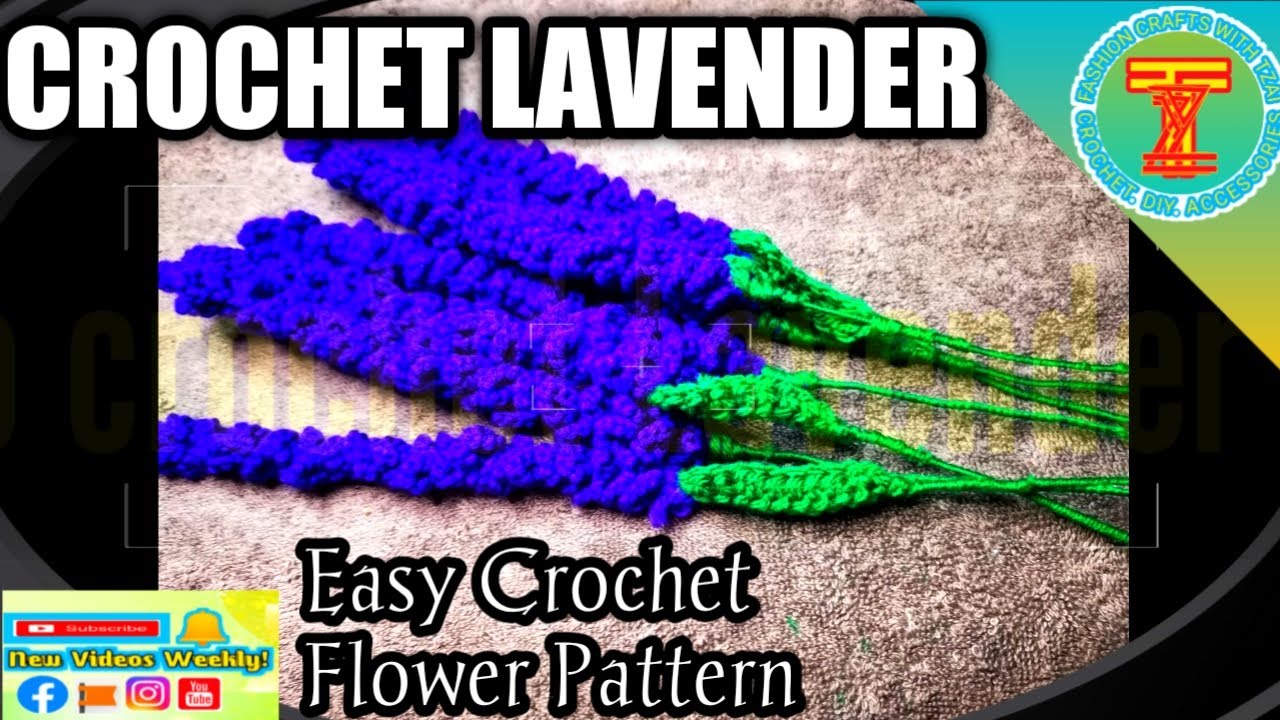 Crochet Lavender flower | Easy Crochet Pattern - YouTube