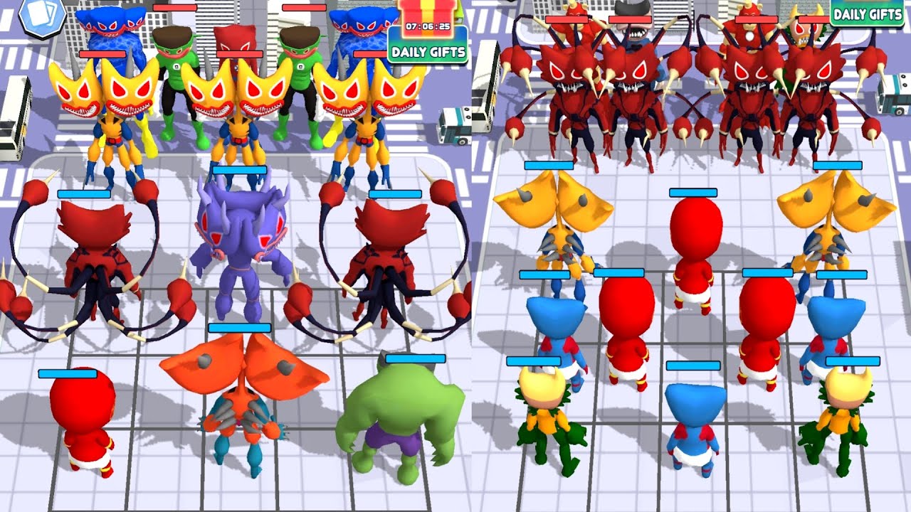 Superhero Blue Monster Battle : Merge Monster Master Game, Blue vs Head ...