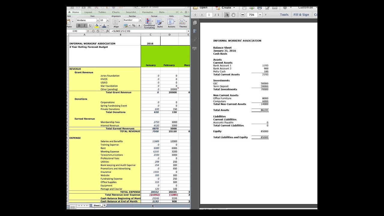 Updating the Rolling Forecast Budget with Actuals - YouTube