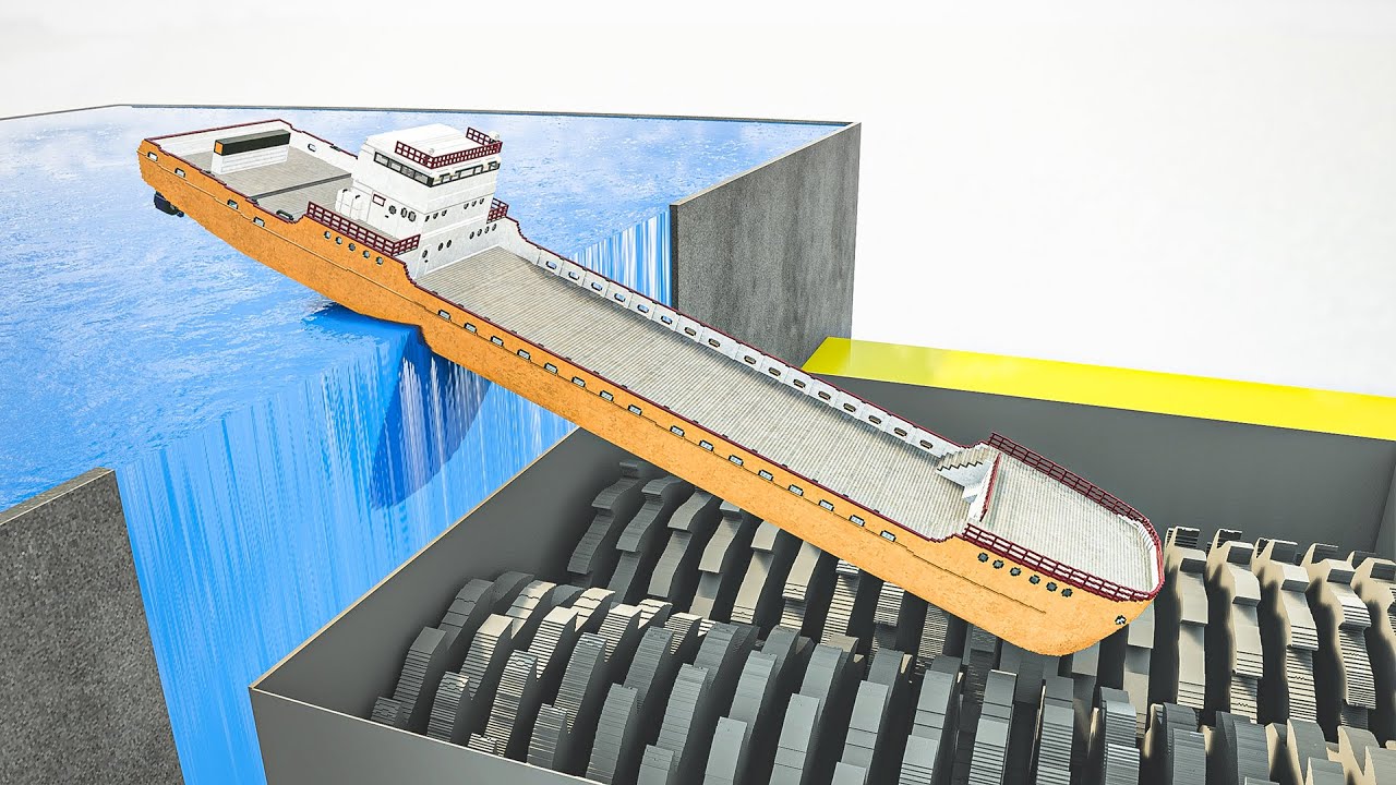 Giant Shredder vs Ships And Boats | Teardown - YouTube