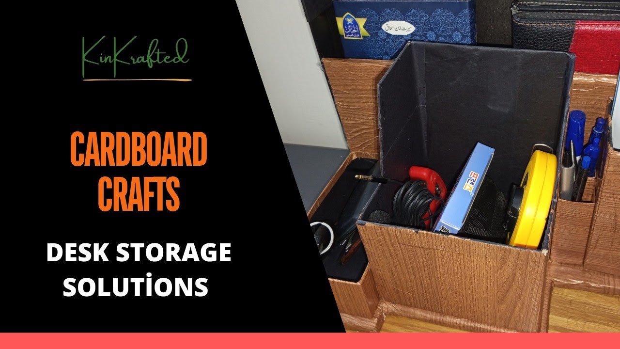 Desk Storage Solution from Cardboard - YouTube