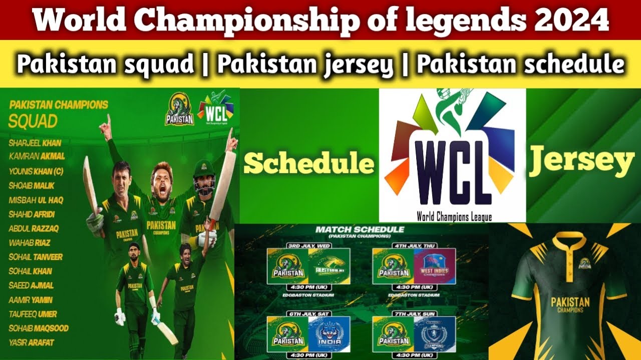WCL 2024 Pakistan squad | Pakistan jersey | Pakistan schedule | World ...