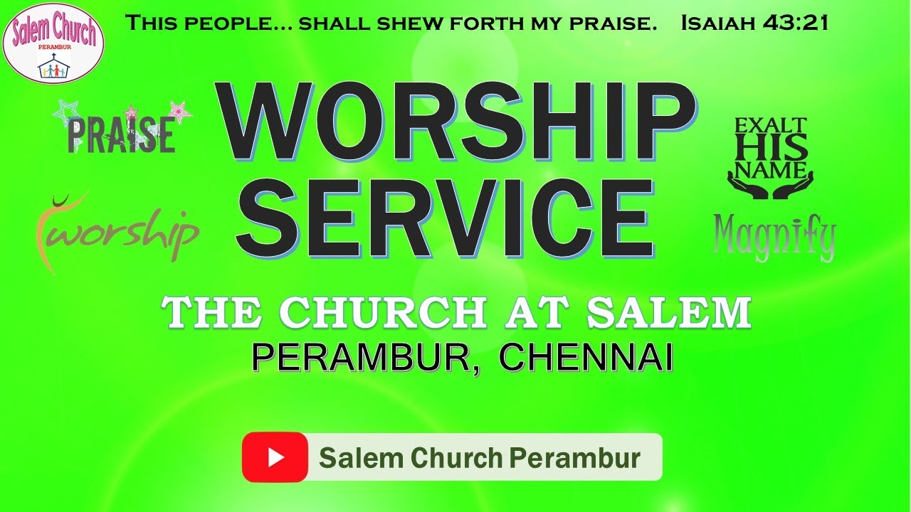 Worship Service | Salem Church Perambur | 27-Jun-2021 - YouTube