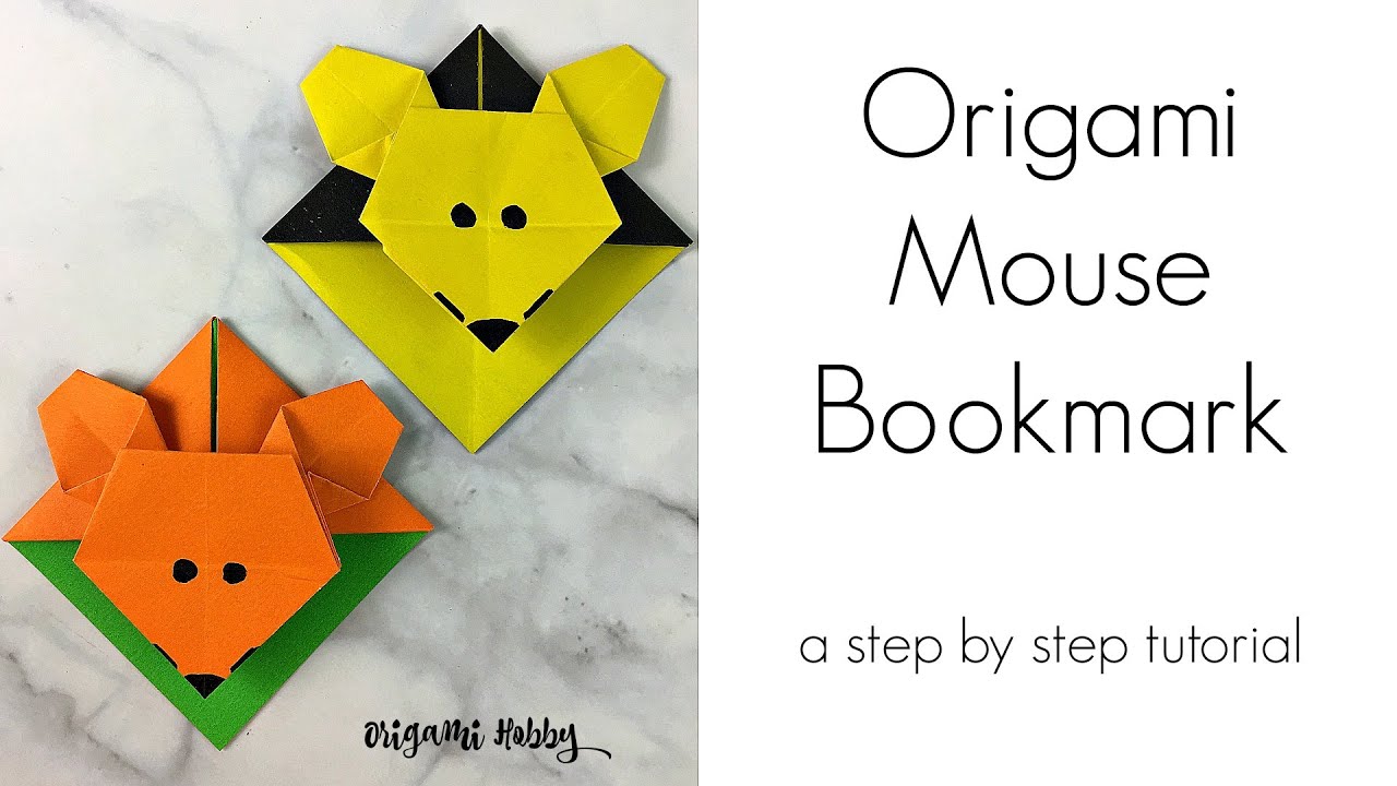 How to Make Origami Mouse Bookmark - A Step by Step Tutorial - YouTube