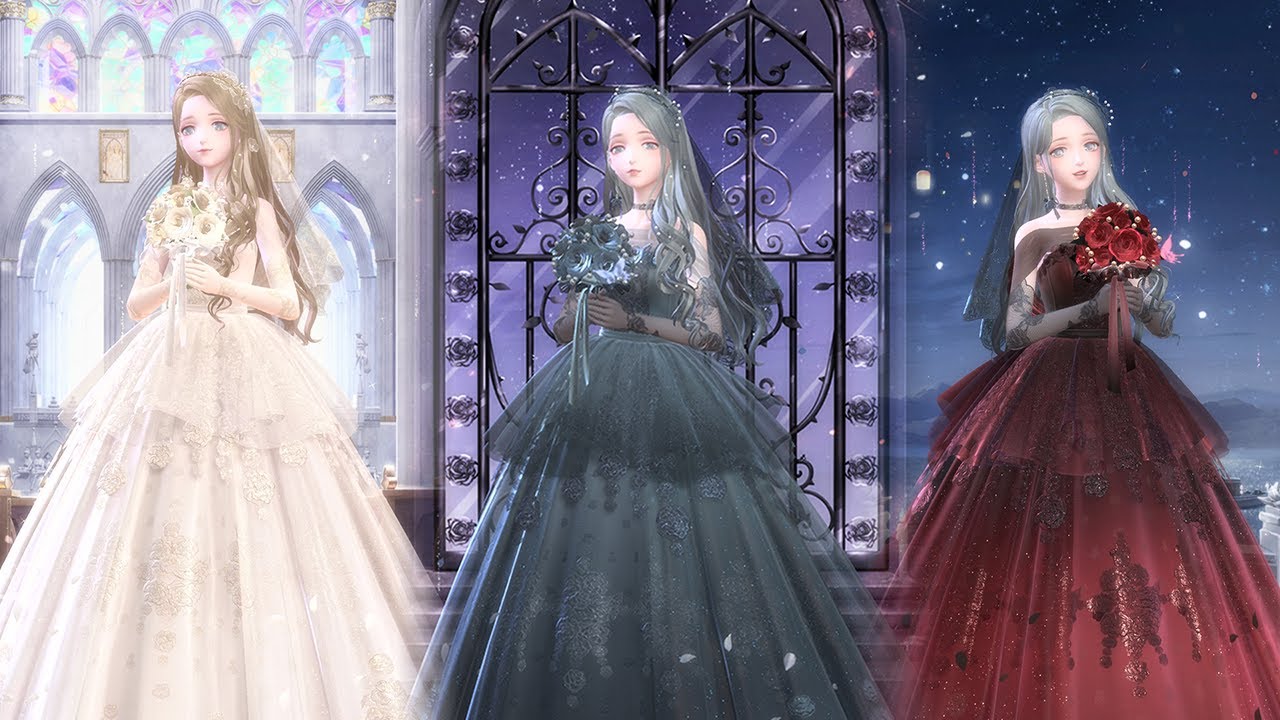Shining Nikki: 3 colors of Wedding Dress | Original + Awaken ...