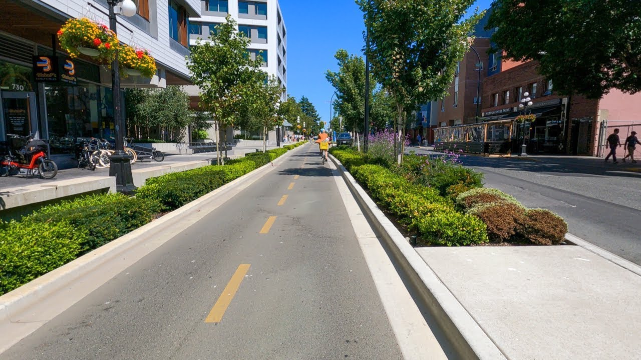 Pandora Avenue Protected Bike Lane (Victoria, BC - July 2021) - YouTube