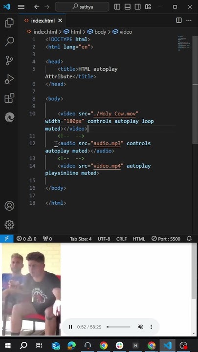 #13 HTML autoplay Attribute #coding #html5 #programming - YouTube