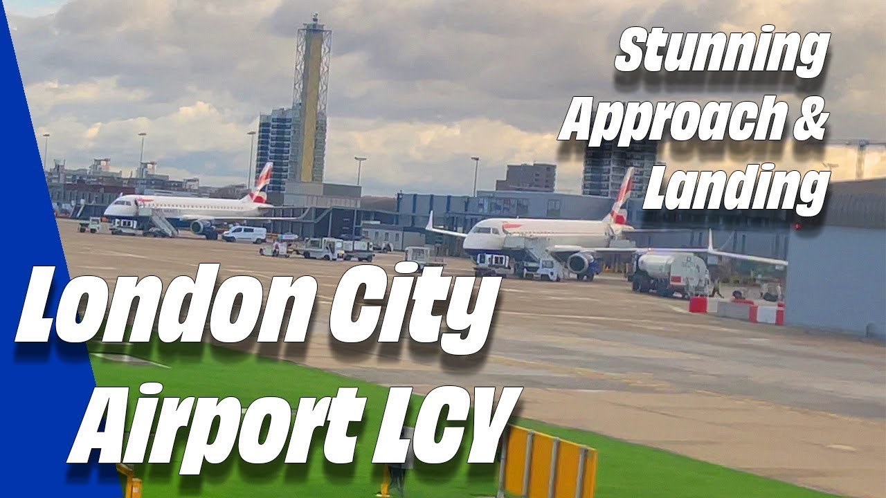 Approach & Landing at London City Airport (LCY) | BA Embraer 190 | 4K ...